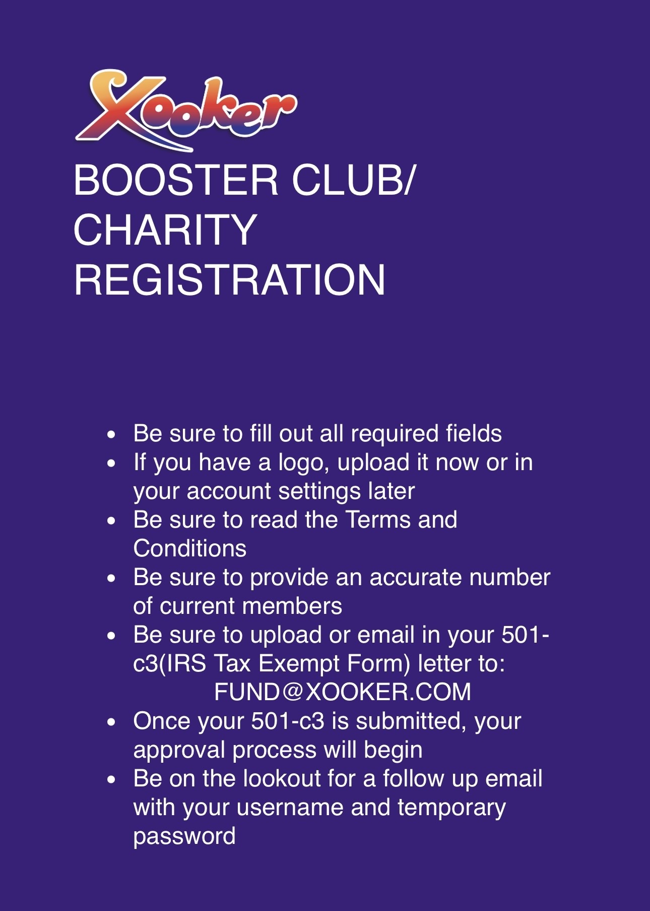 Booster Club / Charity Fundraising | Xooker